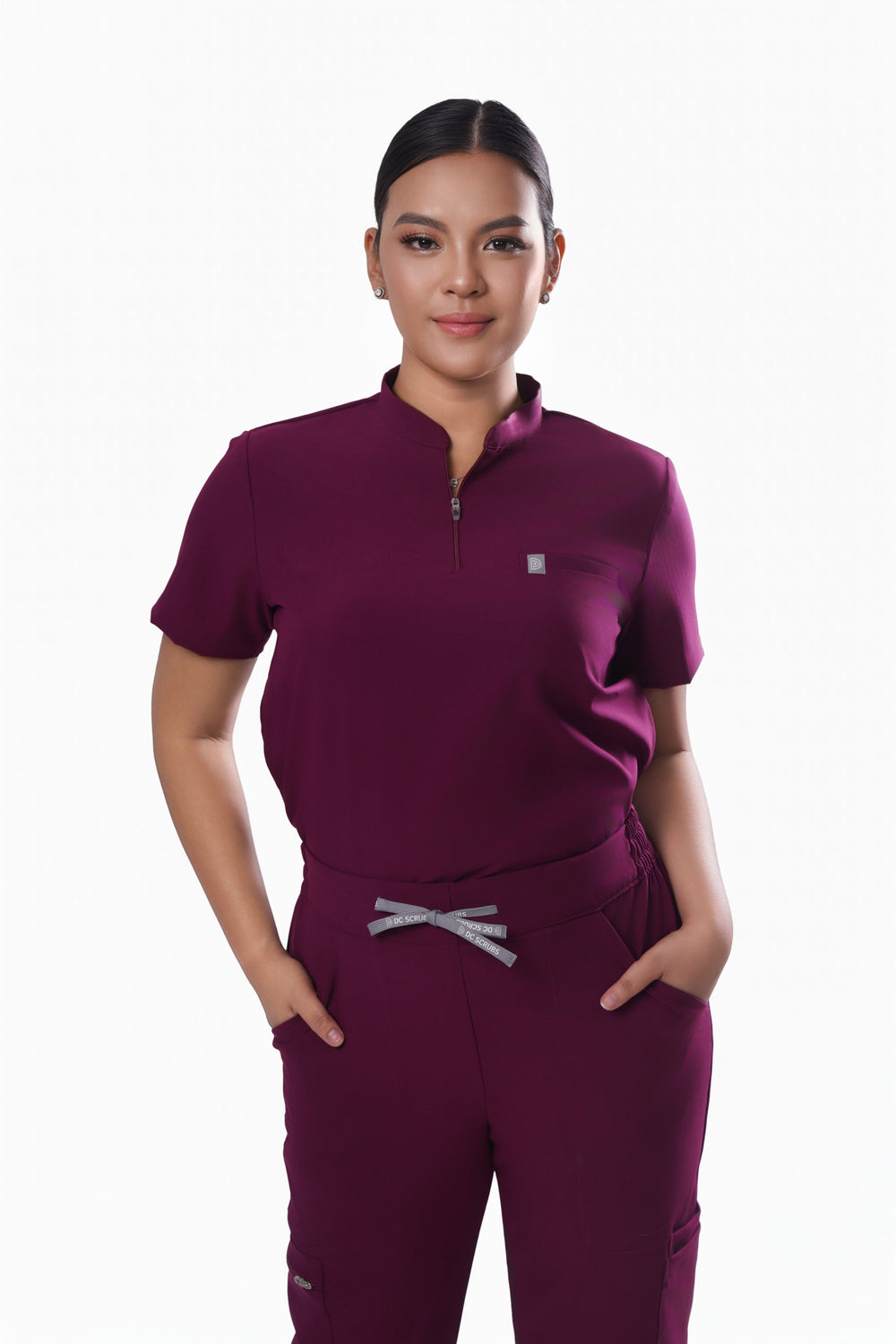 Women’s Durasmooth Mandarin Zipper Shirt with Tapered Pants Set – DC ...
